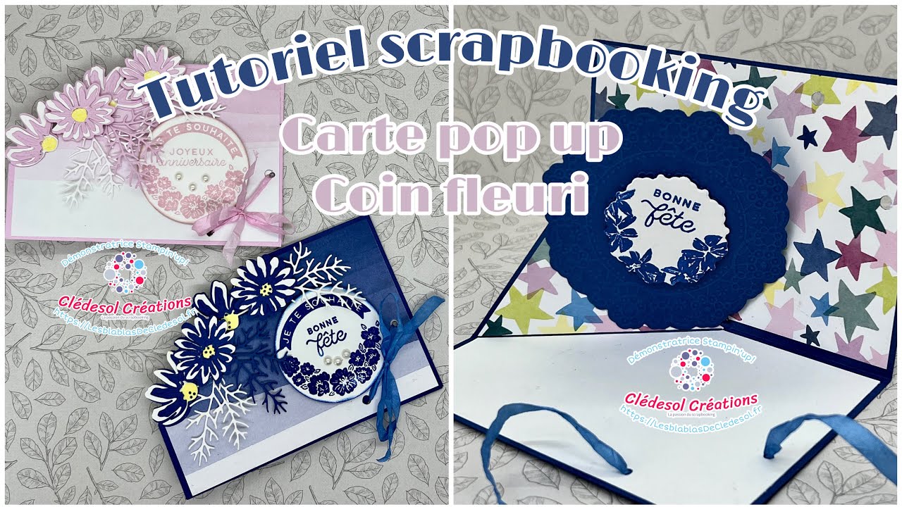{Tuto Scrapbooking} Carte Pop Up coin fleuri - YouTube