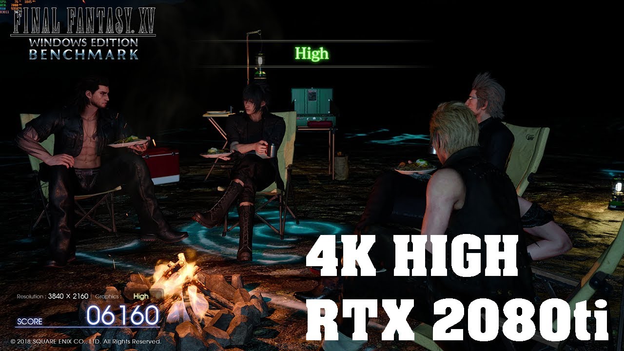 Final Fantasy XV (FF15) benchmark - 4K high - RTX 2080 ti OC - YouTube