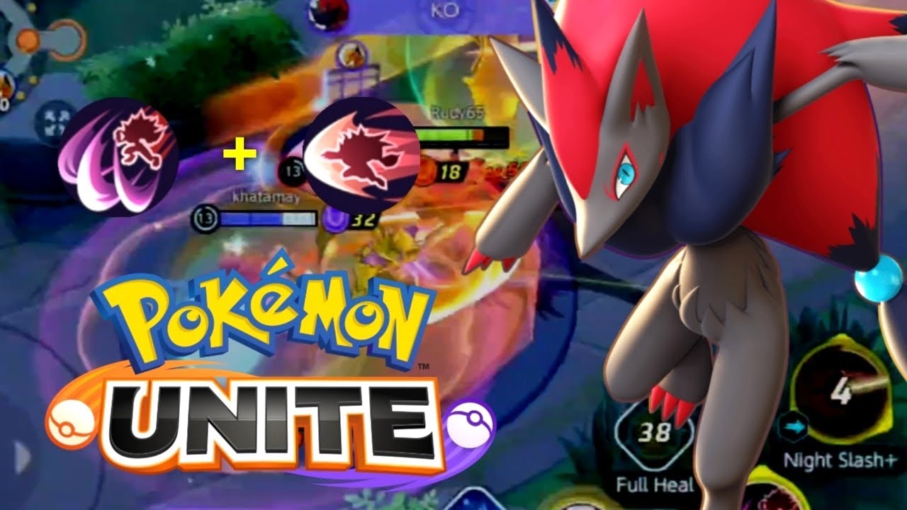 Pokemon Unite Mobile | Zoroark (Shadow Claw + Night Slash) Gameplay ...