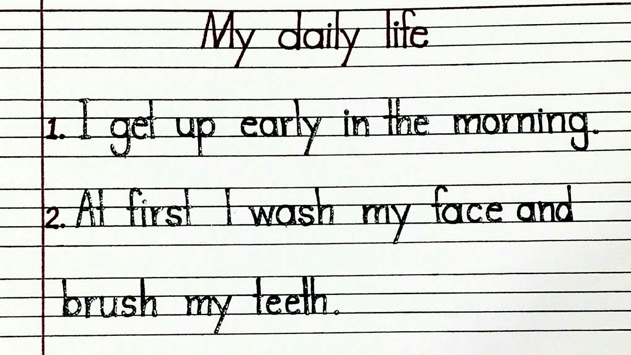 My Daily Life || 10 Lines essay writing in English of my daily life ...