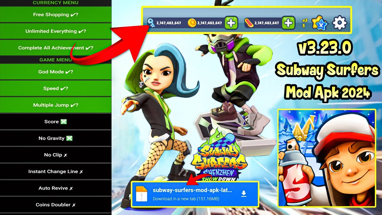Subway Surfers Mod Apk 3.23.1 New 2024 - Mod Menu, Unlimited Money ...