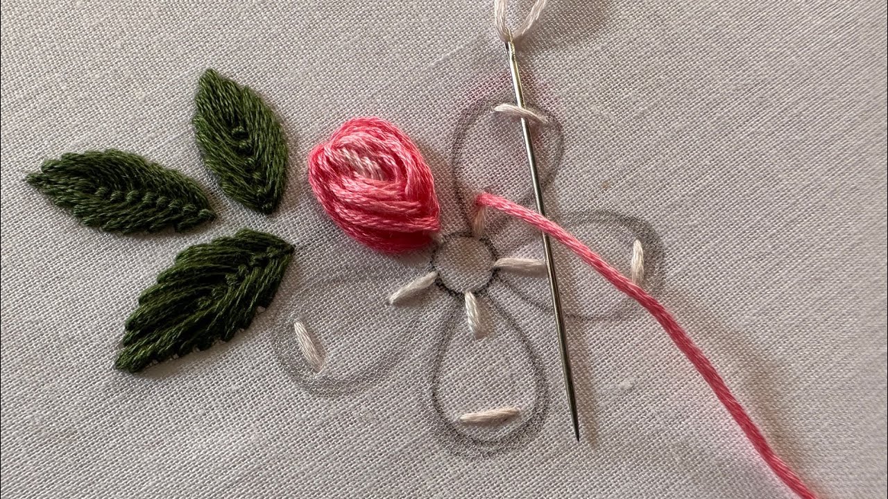 Cute hand embroidery design | hand embroidery for beginners - YouTube