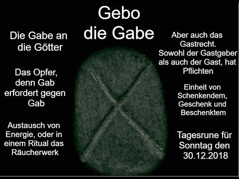 Runen Kanal -#Runen #Gebo #Rune , Gabe an die #Götter, #Opfer, #Runen # ...