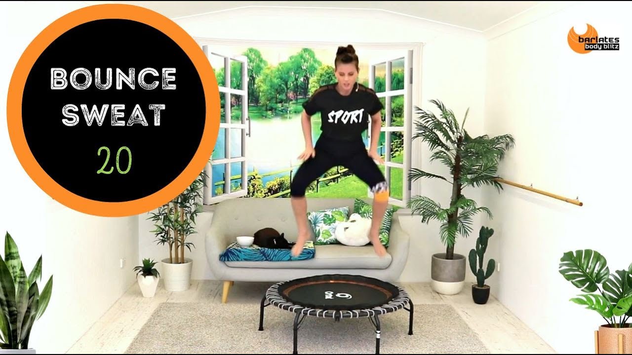 20 min INTENSE Rebounder Workout Mini Trampoline Workout BARLATES ...