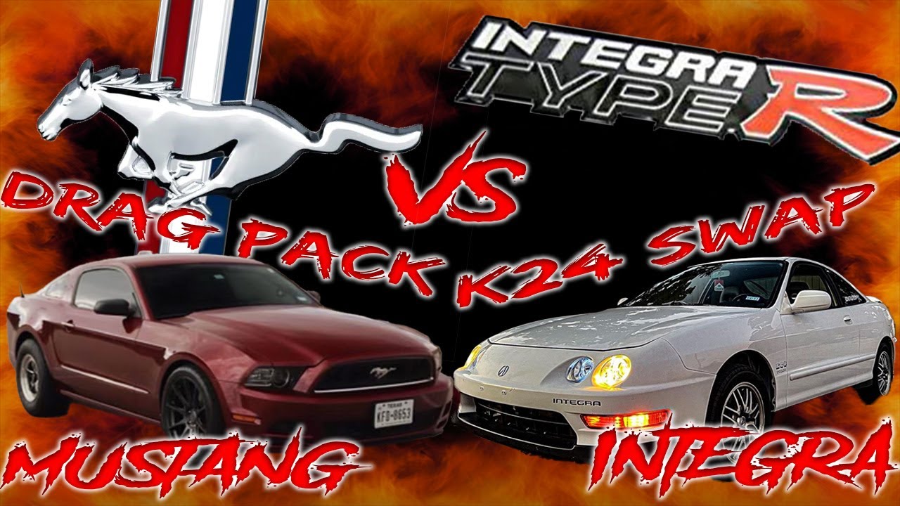 2014 MUSTANG V6 VS ACURA INTEGRA K24 SWAP! - YouTube