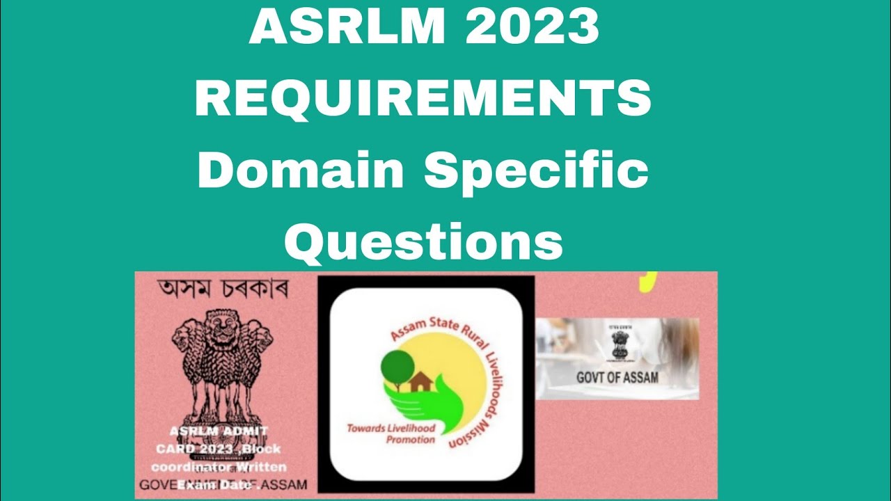 ASRLM 2023 REQUIREMENTS Domain Specific Questions A to Z #assam # ...