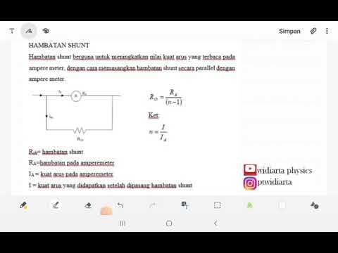 Fisika 12 smt 1 ( hambatan shunt dan hambatan depan) - YouTube