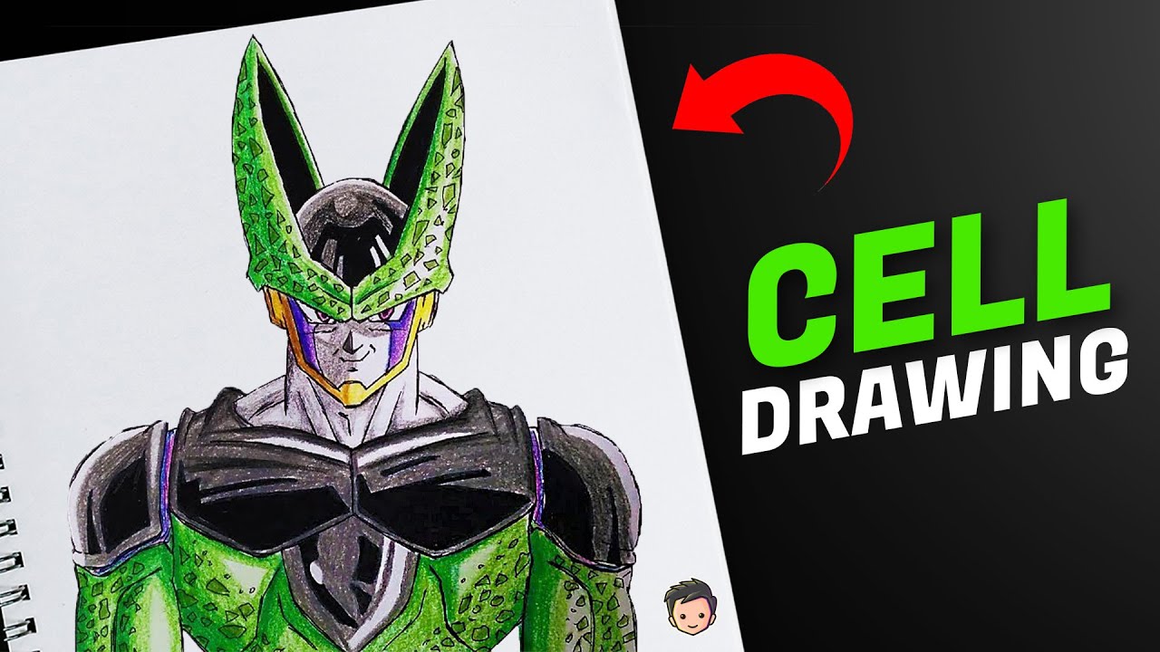 How to draw Cell Perfect Form Dragon Ball Z Speed drawing by Proodle ...