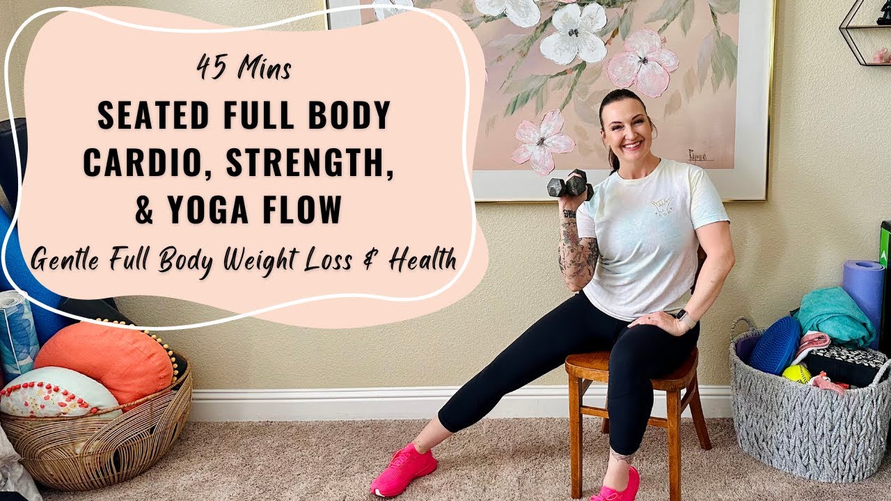 FULL BODY SWEAT, STRENGTH, & STRETCH: Fat Burning Chair Cardio, Muscle ...