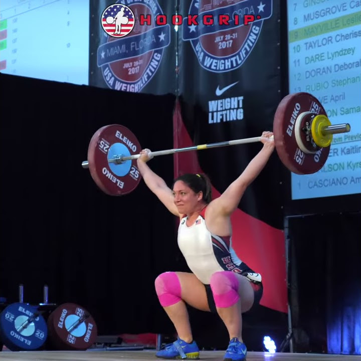 Leslie Mayville (69) - Up to 88kg Snatch / 110kg Clean and Jerk @ 2017 American Open 2 - YouTube