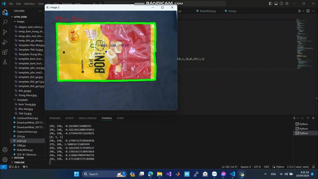 Classify and Locate the centroid and angle of cakes using OpenCV Python - YouTube