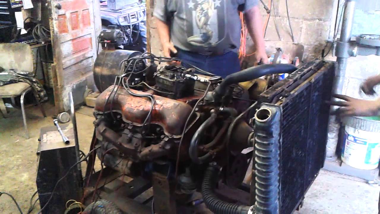 348 Chevy 20 year cold start Rixford PA - YouTube