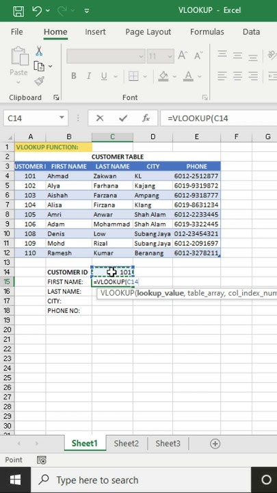 HOW TO USE VLOOKUP FUNCTION TO RETRIEVE VALUES FROM A DATA RANGE - YouTube
