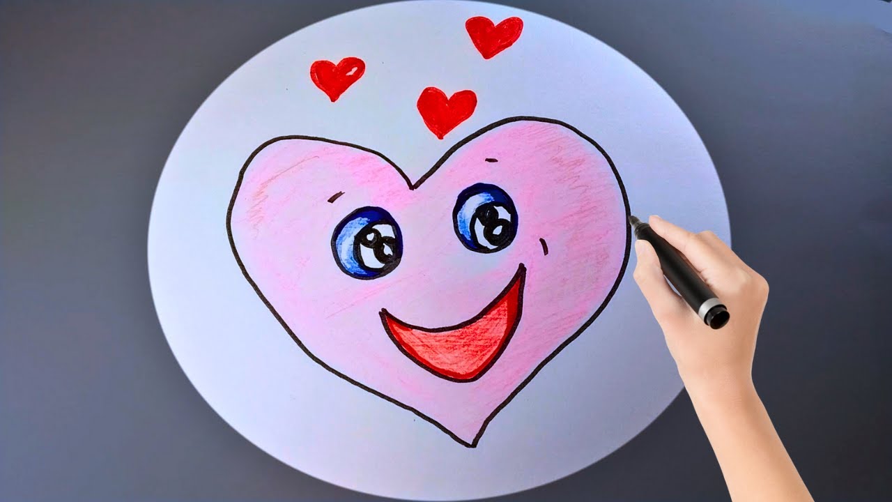How to Draw a Cute Heart | Easy Step-by-Step for Kids | Lalagram - YouTube