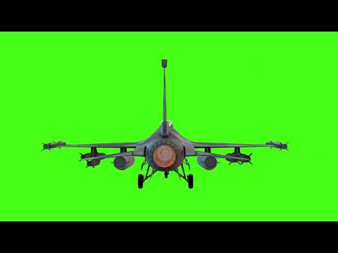 F 16 Jet Fighter Plane, Green Screen