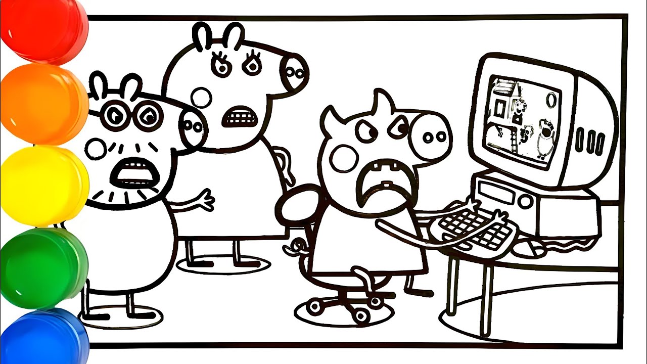 Peppa Pig Family is very angry 😡 Drawing & Coloring, Peppa Pig Family ...