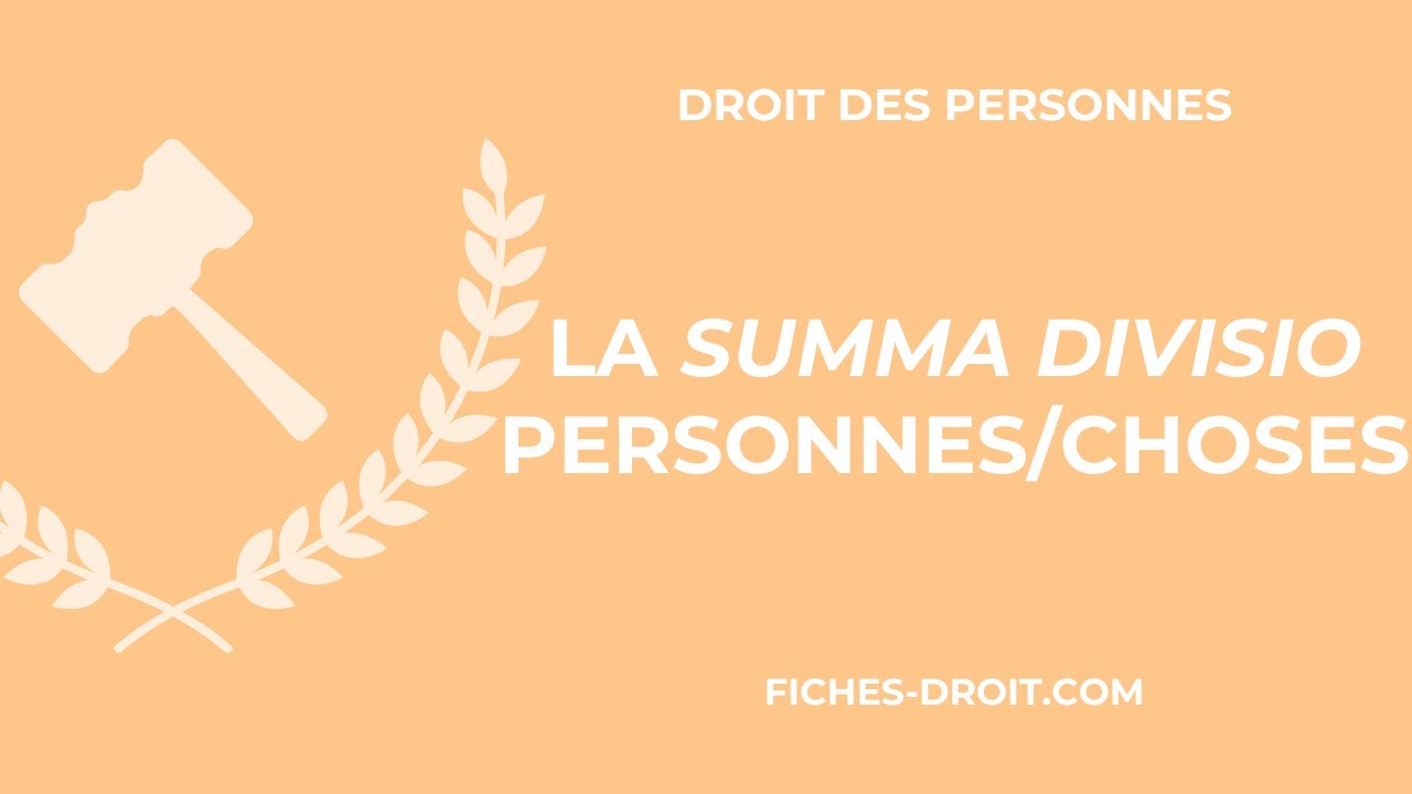 La summa divisio personnes / choses - YouTube