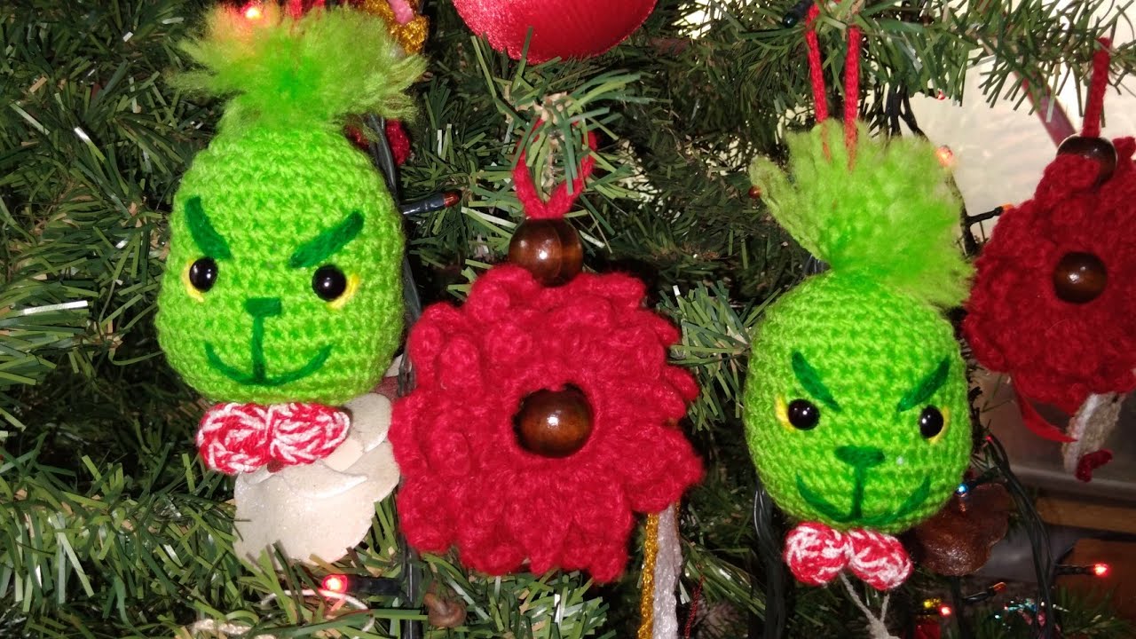 Grinch esfera amigurumi para adorno navideño - YouTube