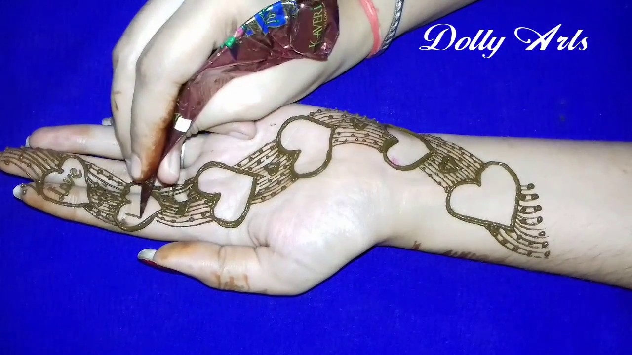 MOST BEAUTIFUL HEART MEHNDI DESIGN || How to apply step by step mehdi ...