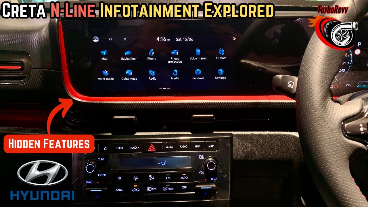 Hyundai Creta N-Line Infotainment System Explored In Absolute Detail | Hidden Features - YouTube