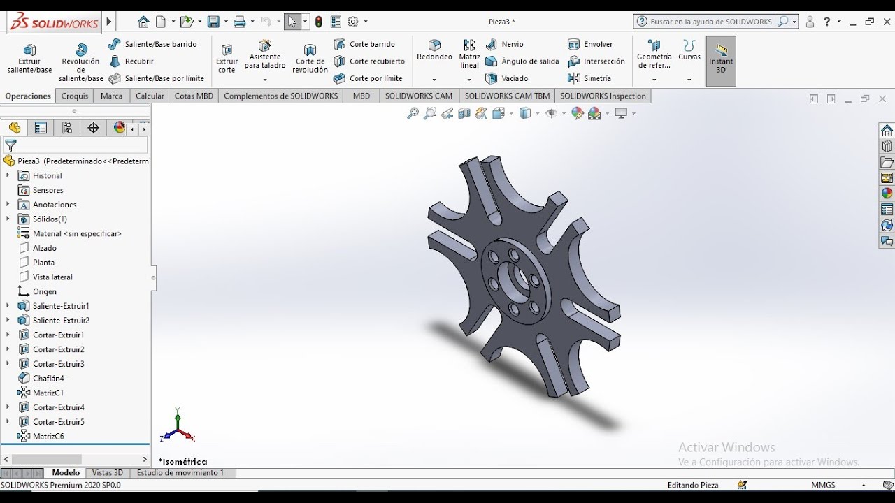 SOLIDWORKS MATRIZ CIRCULAR 1 - YouTube