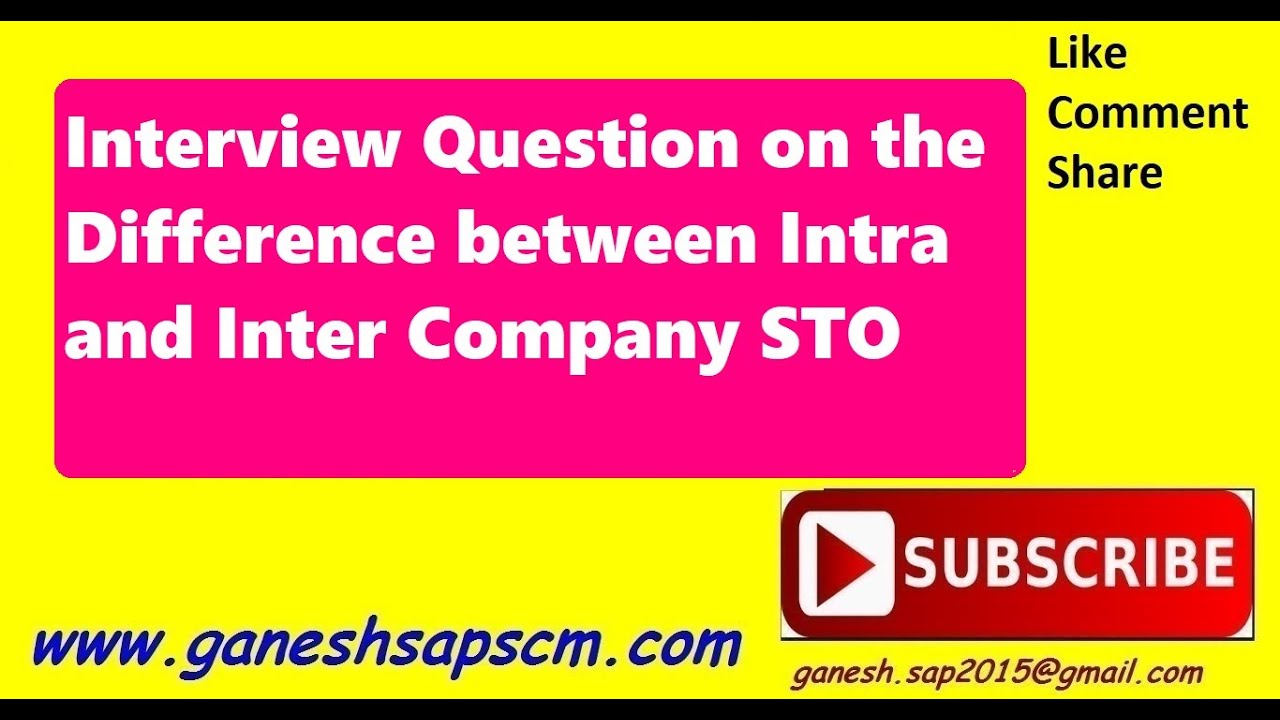 Difference between Intracompany and Intercompany STO || SAP MM ...