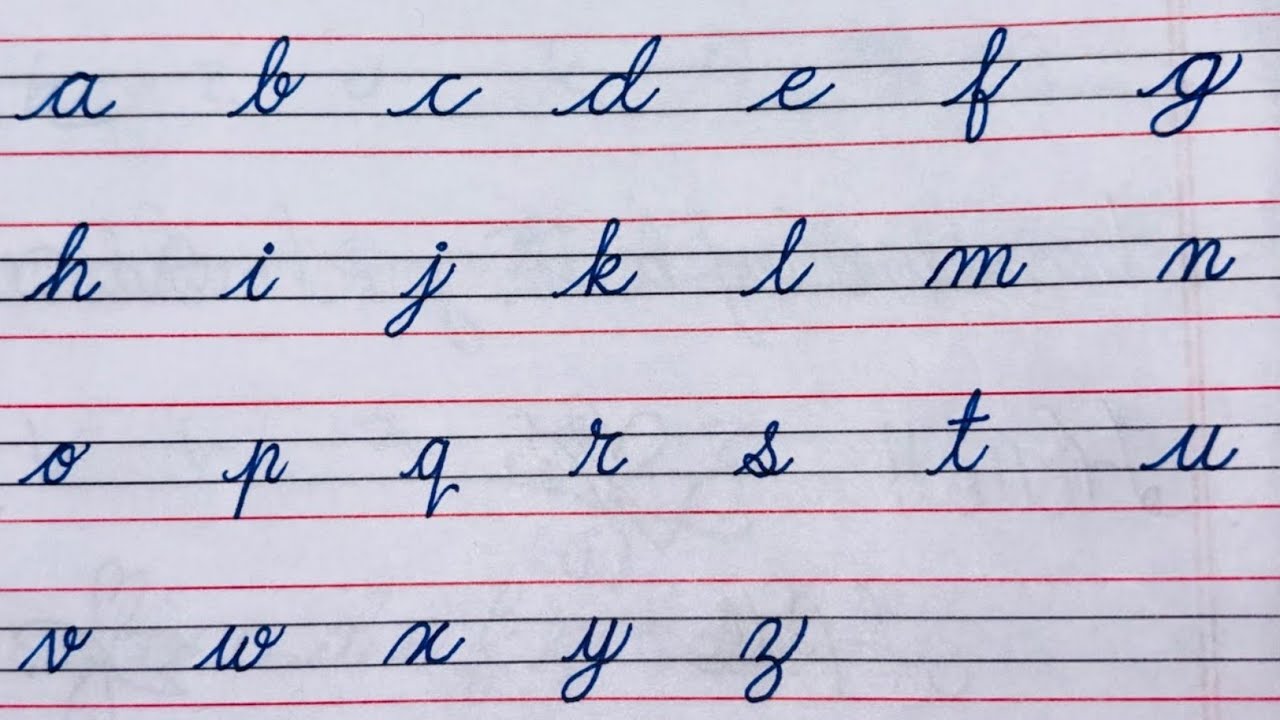 Cursive Writing a to z | Challenge Days Letter| Cursive Handwriting ...