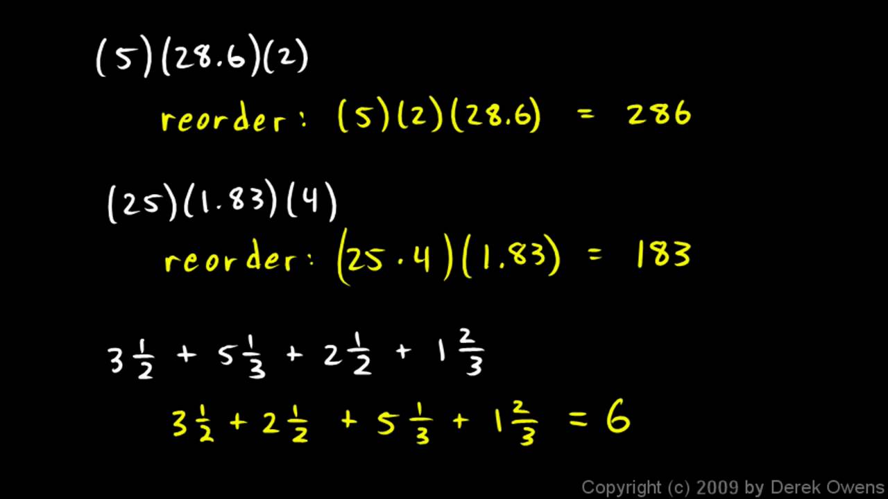 Algebra 1 2.01b - The Associative Property - YouTube