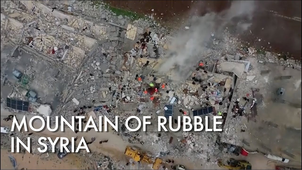 Drone footage shows mountain of rubble in Syria's Sarmada after ...