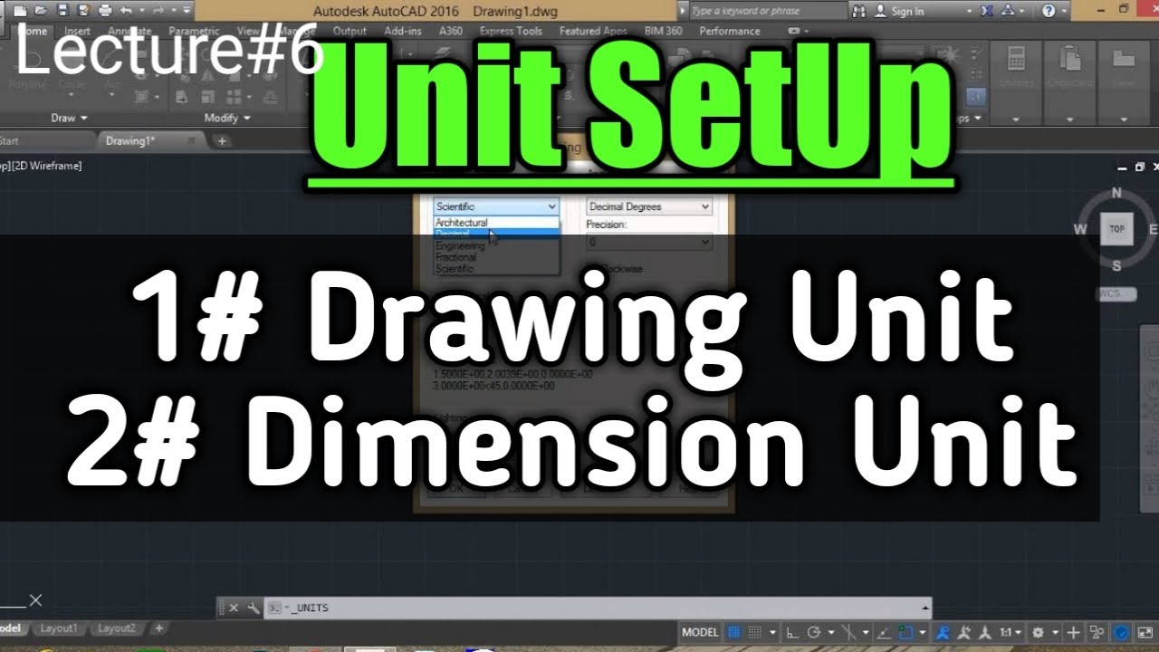 Unit SetUp | Drawing & Dimensional unit | draw line in feet & inches ...