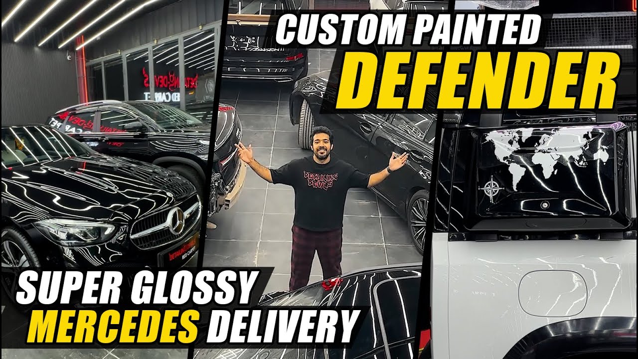 Super Glossy Mercedes Delivery & Custom Painted Defender - YouTube