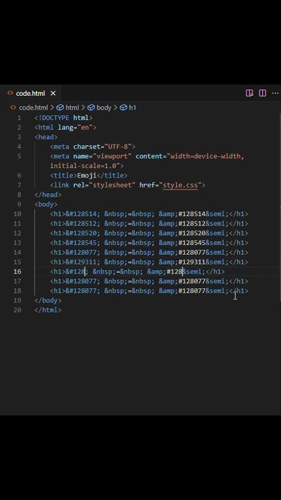 HTML Entities Codes #html #coding - YouTube