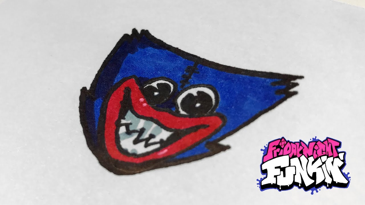 Huggy Wuggy 🤡 [ FRIDAY NIGHT FUNKIN' ] Icons FNF - Drawing l How To ...