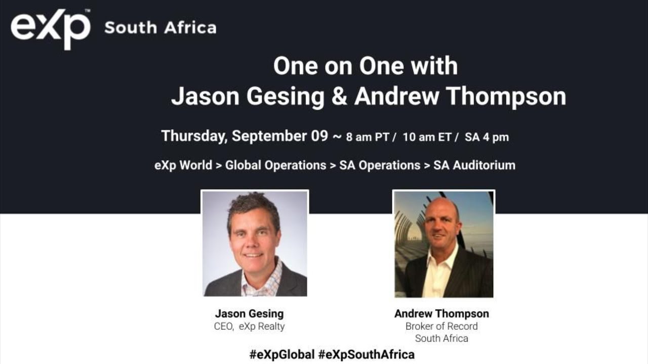 Jason Gesing CEO of eXp Realty - the opportunity in South Africa - YouTube