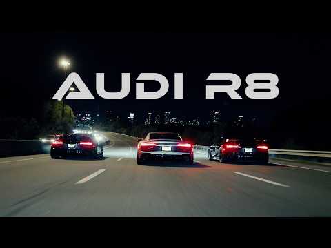 3 Audi R8 Takeover Downtown Toronto | 4K
