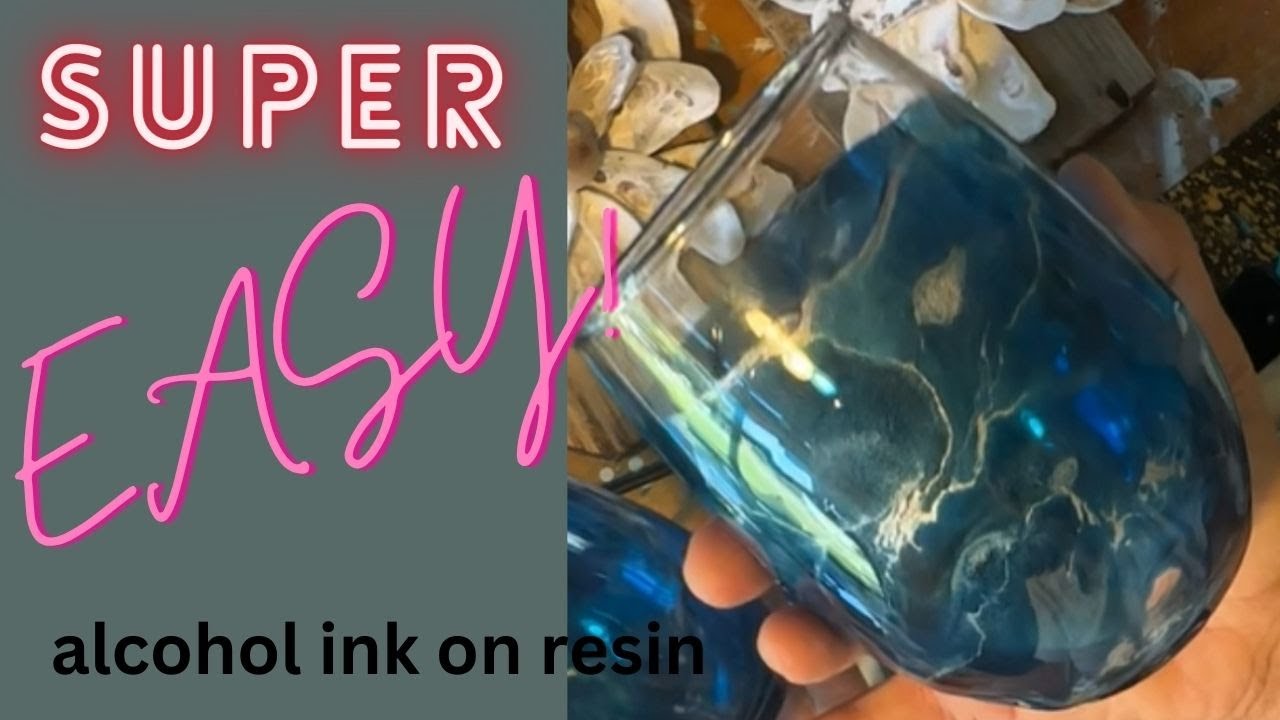 The Easiest (?) Alcohol Ink Design on an Epoxy Resin Wine Glass | Art ...