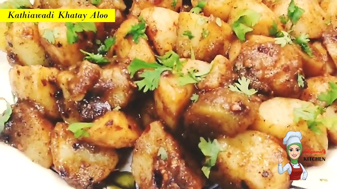 Kathiyawadi Khatte Aloo Recipe by Kanwal's Kitchen - YouTube