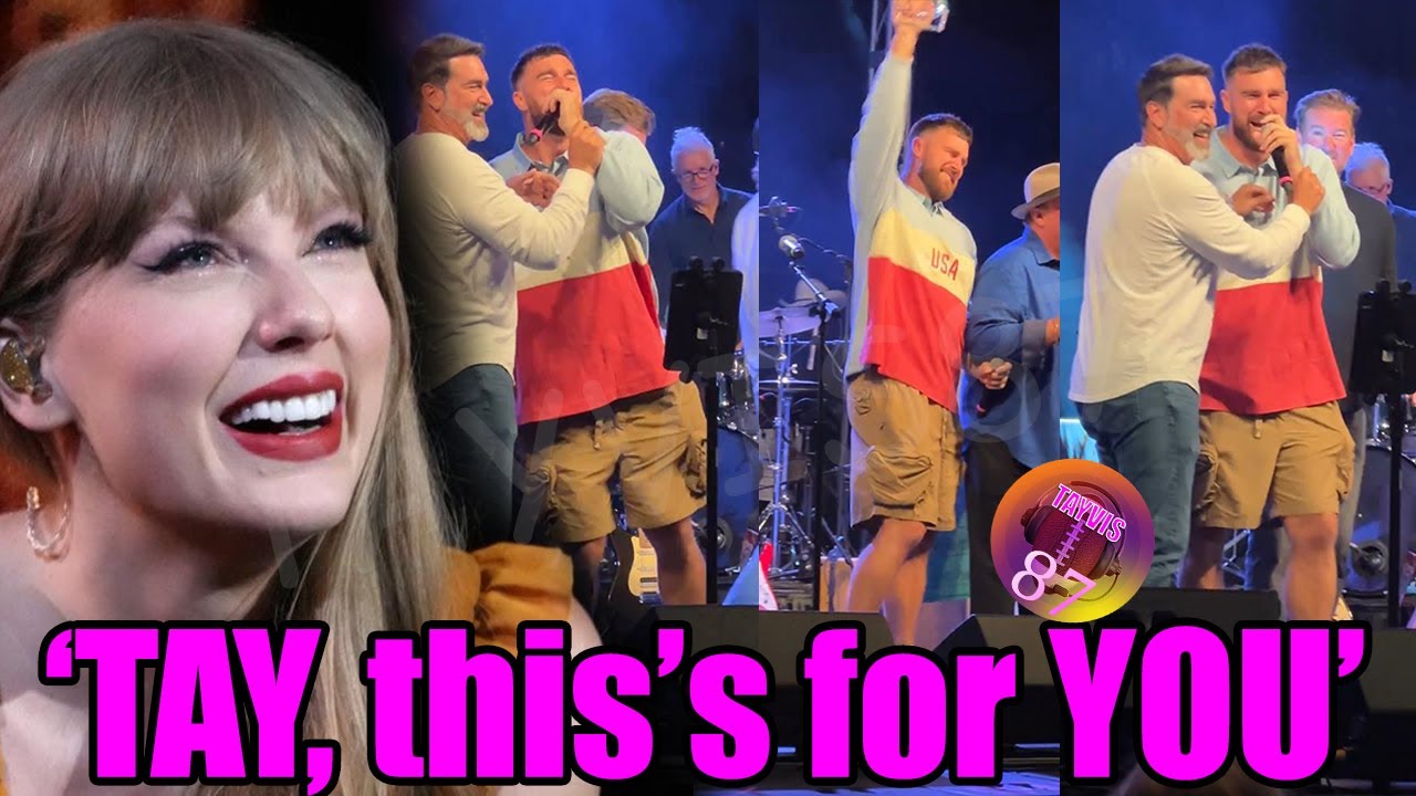 OMFG! Travis Kelce dedicated ACC trophy to Taylor Swift on Tahoe stage ...