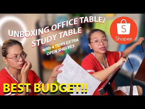 SHOPEE WORK/STUDY TABLE - UNBOXING AND ASSEMBLING - YouTube