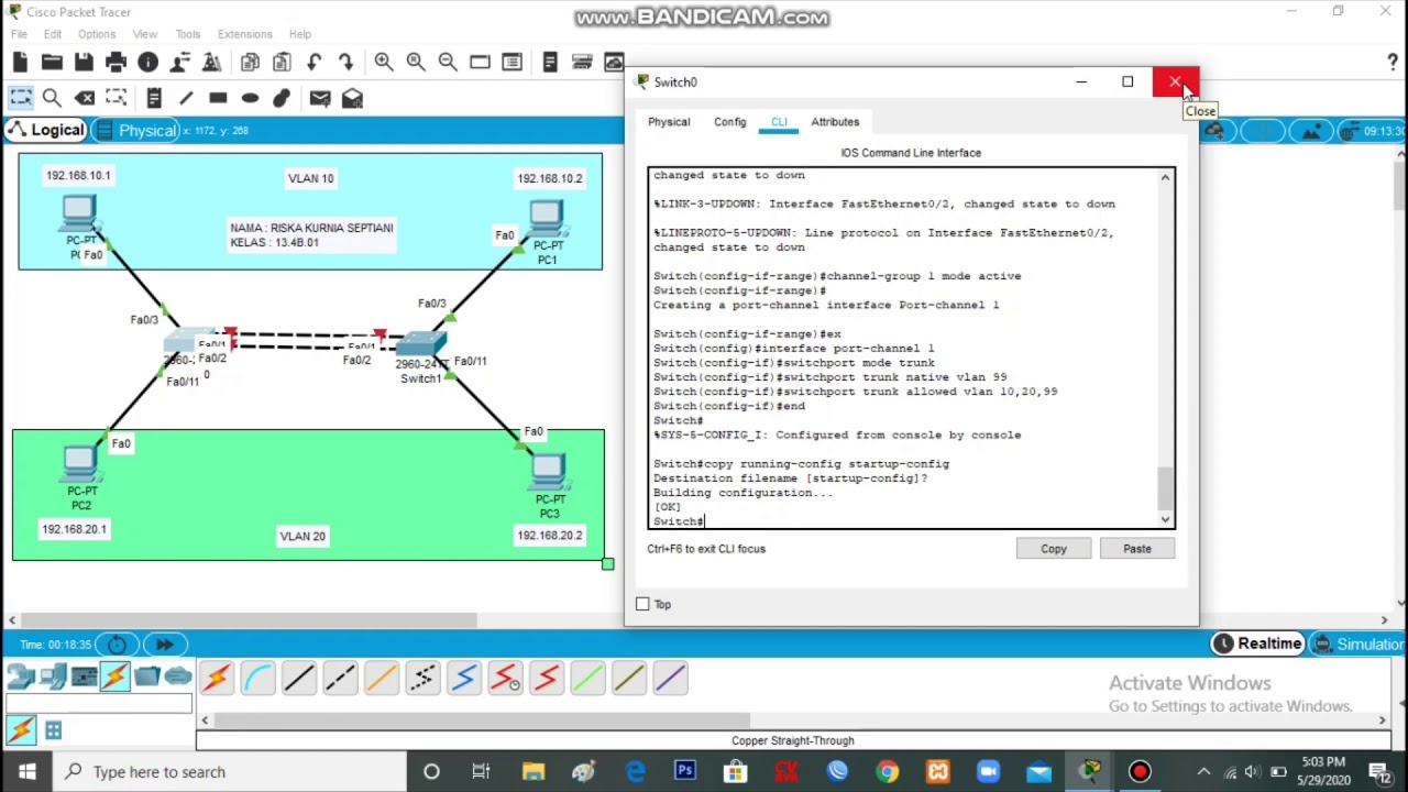 KONFIGURASI ETHER-CHANNEL CISCO PACKET TRACER - YouTube