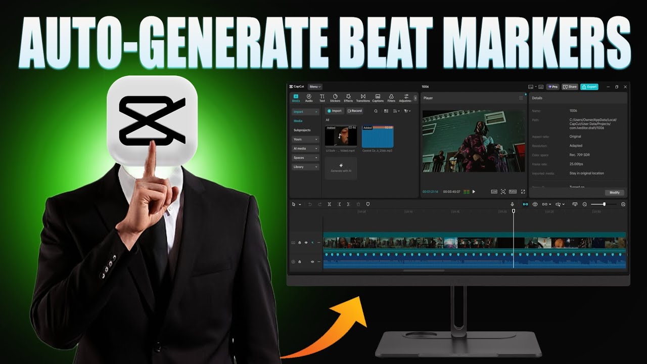 HOW TO AUTO-GENERATE BEAT MARKERS IN CAPCUT PC! - YouTube
