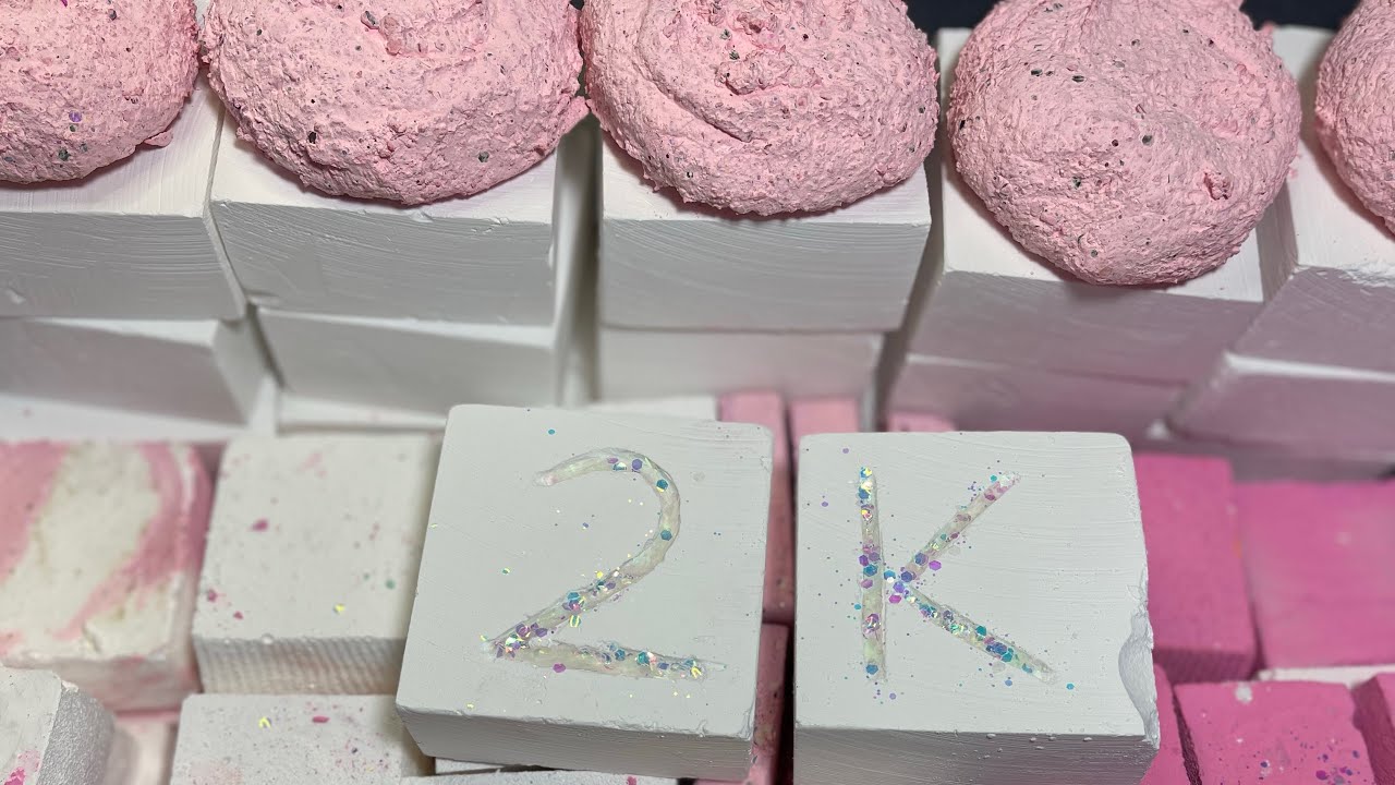 Part 3: 2k Celebration Pink Chalk Crush 🩷🤍| Fresh Chalk Blocks ...