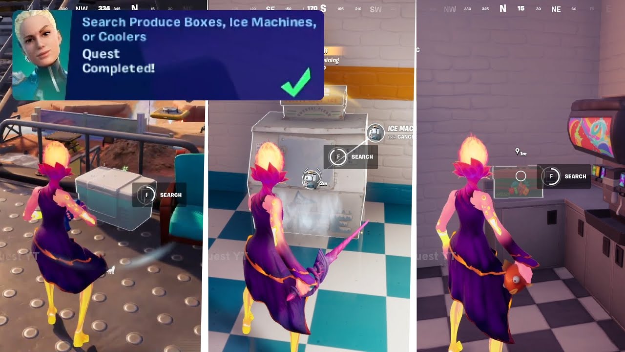 Search Produce Boxes, Ice Machines, or Coolers in Fortnite Week 8 Quest ...