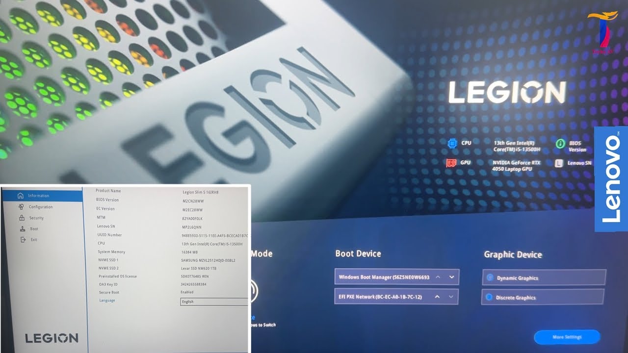 Lenovo Legion Slim 5 16IRH8 | How To Enter Bios & Boot Menu Option ...