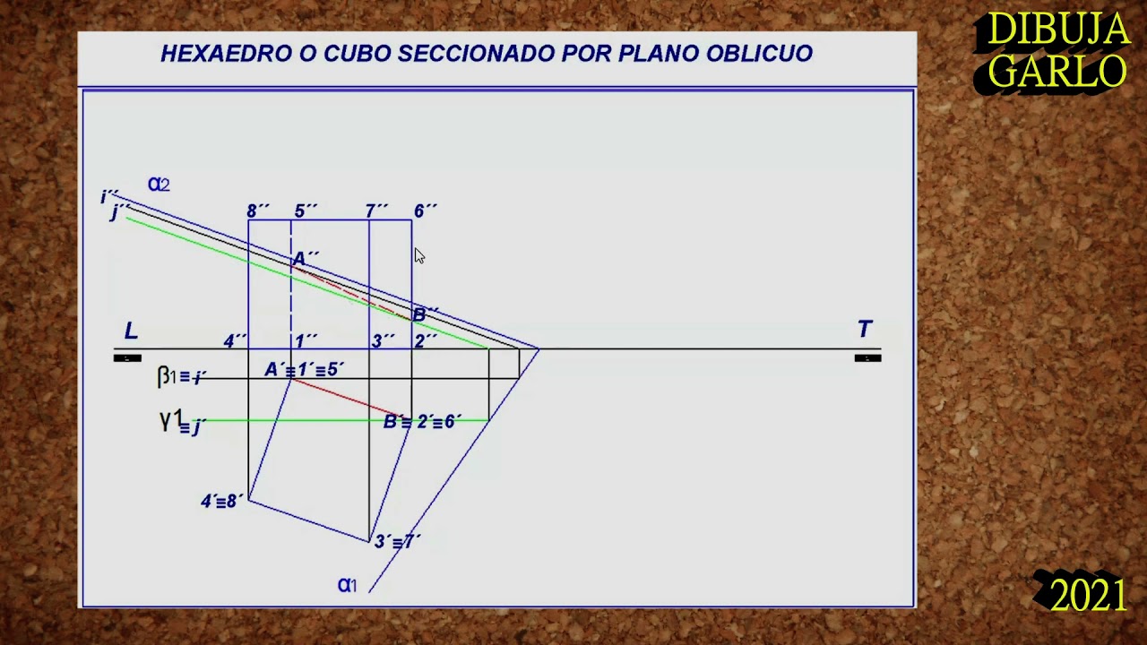 DIBUJA GARLO HEXAEDRO O CUBO SECCIONADO POR PLANO OBLICUO - YouTube