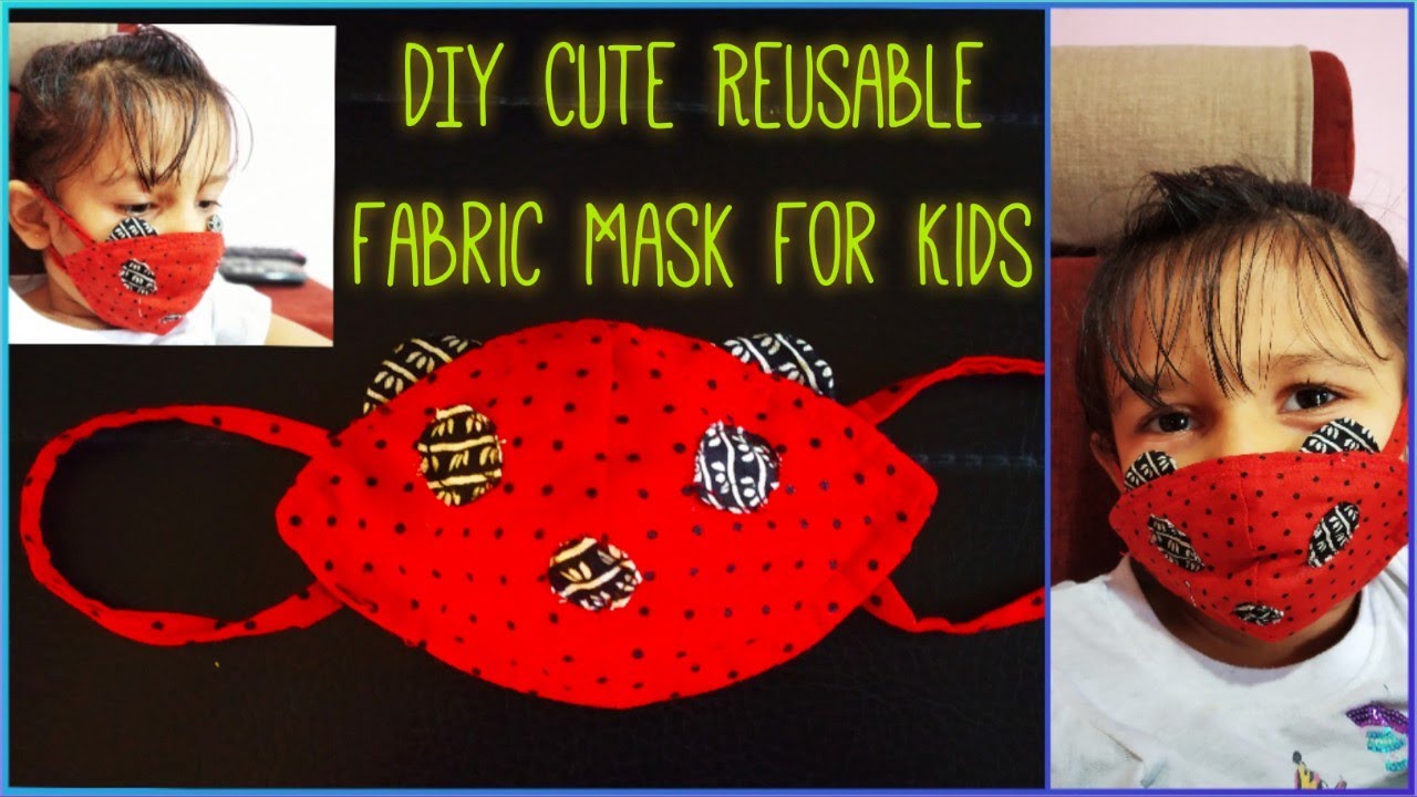 DIY Cotton Face Mask at Home for KIDS Best Fitting | Cute Cartoon ...