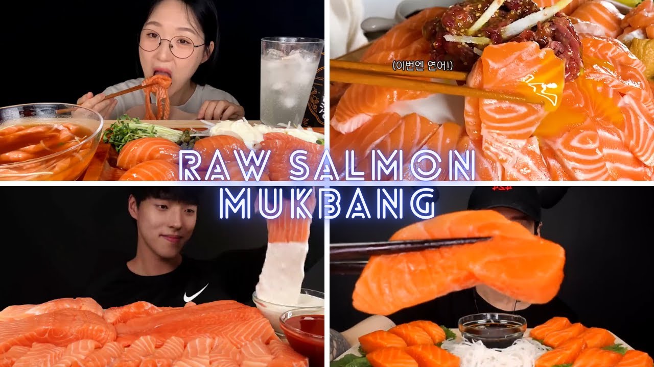 ASMR MUKBANG|| Raw Salmon Mukbang Pt. 1#yummy @FoodieCraze1 - YouTube