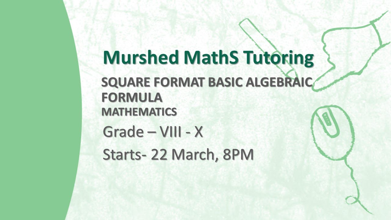 Basic Algebraic Formulae - YouTube