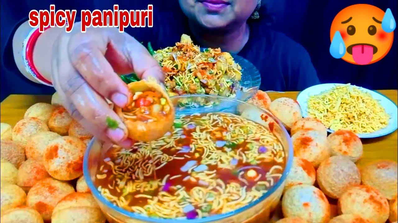 Spicy panipuri eating | phuchka eating | Street food eating | panipuri ...