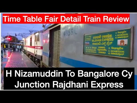 H Nizamuddin to Bangalore Junction Rajdhani Express 22692 Time Table ...